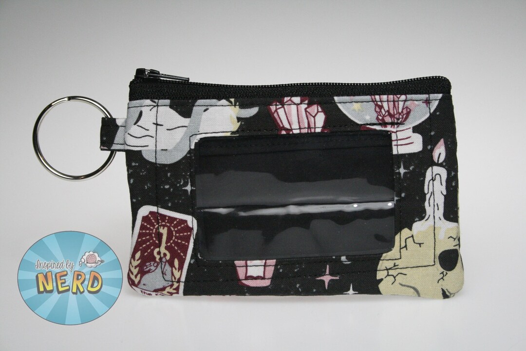 Witch Themed Mini Id/coin Purse Wallet // Zip Wallet // ID Case // Zip ...