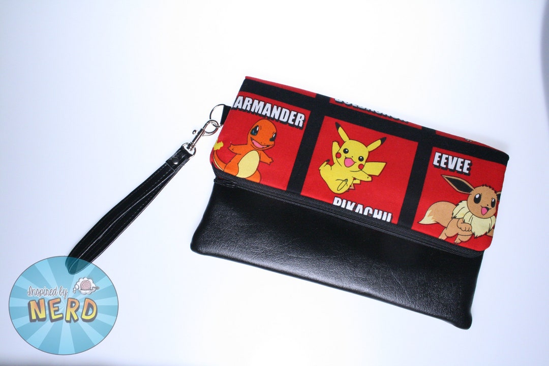 Red Pokemon Inspired Foldover Clutch - Wristlet, Fully Lined, Inside ...