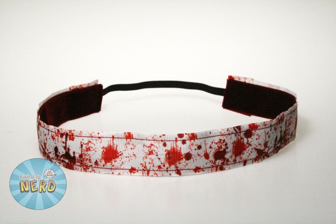 Blood Spatter Headband - No Slip Headband//grip Headband//sweatyband ...