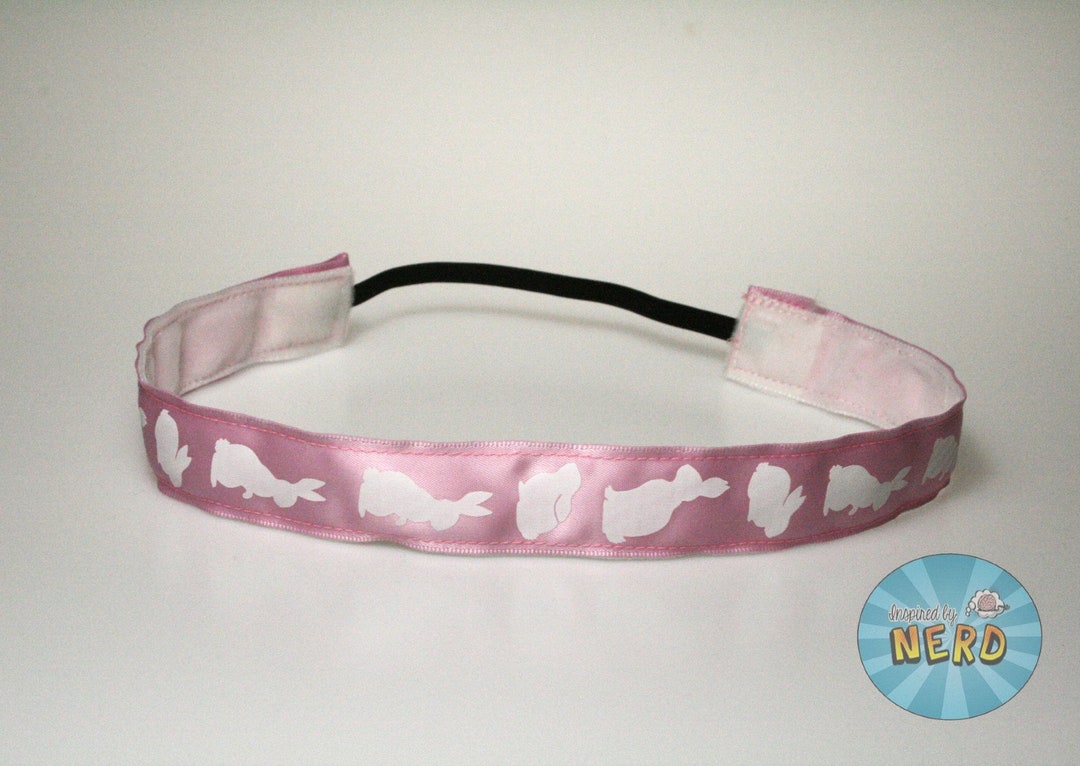 Pink Spring Bunnies - No Slip Headband//grip Headband//sweatyband ...