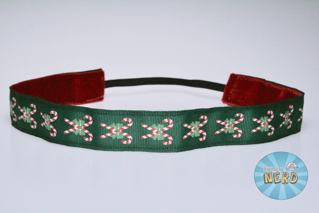 Christmas Candy Canes Headband - No Slip Headband//velvet Headband ...