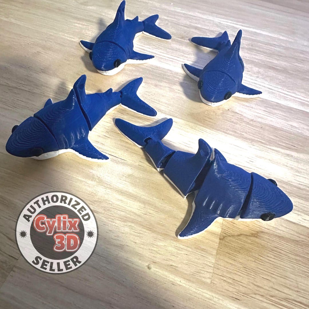 Happy Shark Keychain – 3D Printed Fidget Toy & Cute Gift | Desk Buddy ...