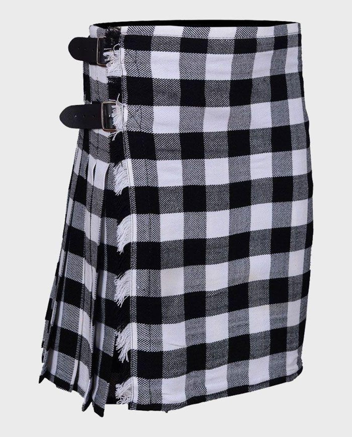 Clan Black and White Tartan Kilt - Etsy