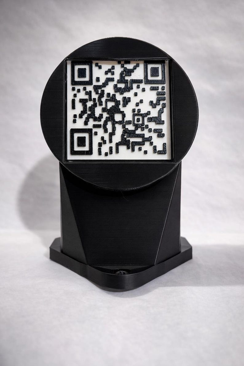 QR Code Desk Stand STL/3MF Dual Pen Holder, Sticky Note, Insert QR ...