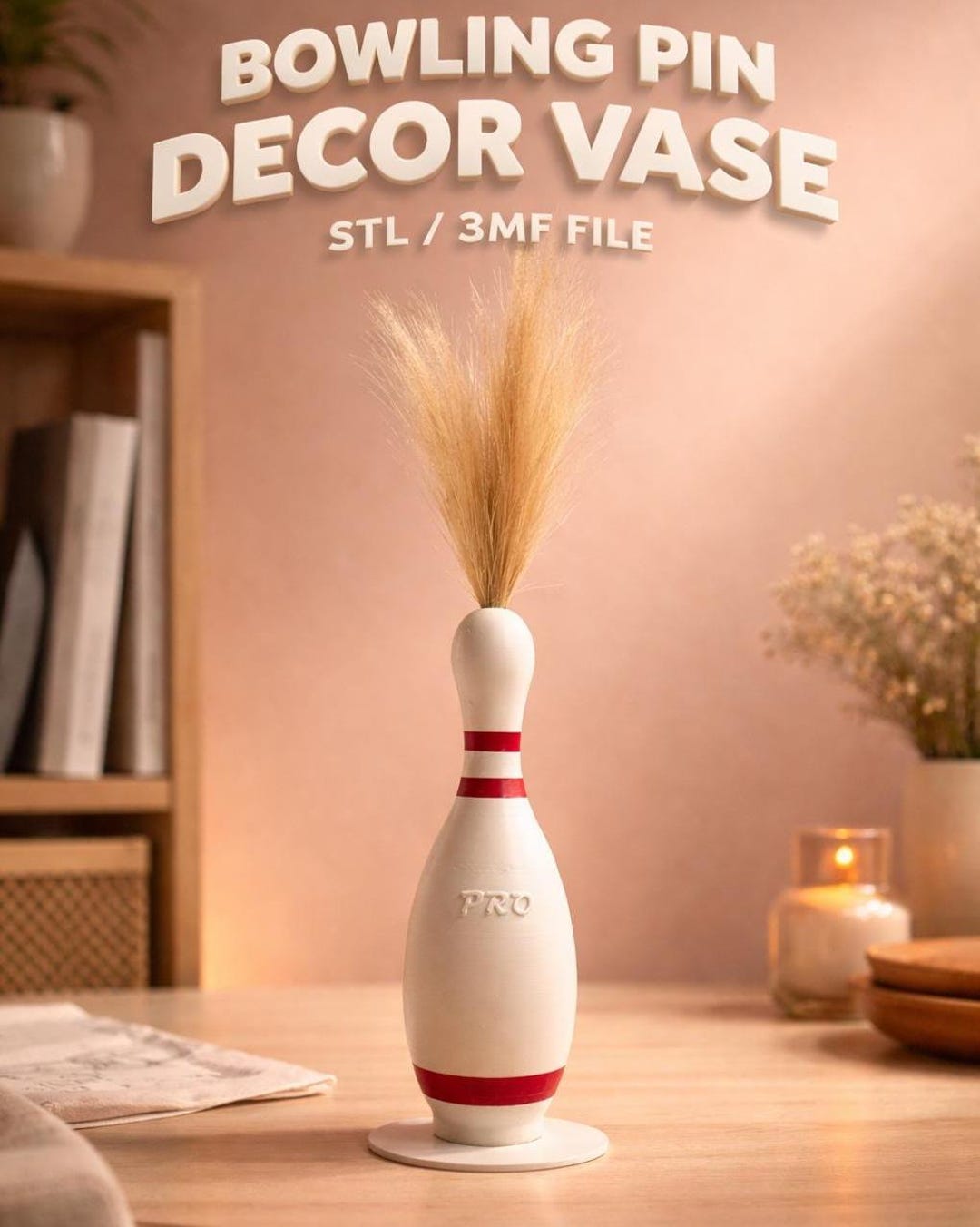 Modern Vase 3D Printable STL/3MF Bowling Pin Design ,home Décor, Sporty ...