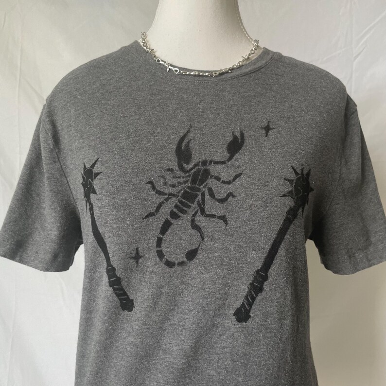 Gothic Scorpion and Mace | Hand Printed| Linocut T-shirt - Etsy