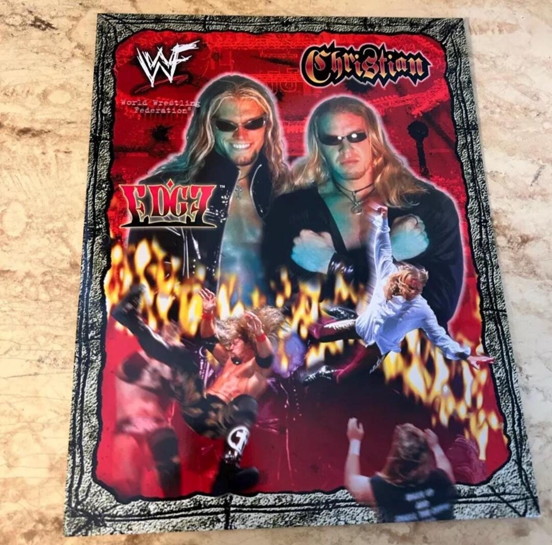 WWE WWF Vintage Folder Edge and Christian Attitude Era 90s - Etsy