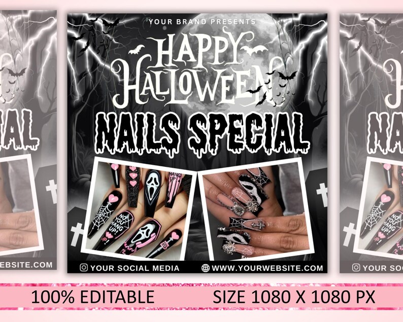 Halloween Nail Flyer, Halloween Flyer, Halloween Nails Special Deal ...