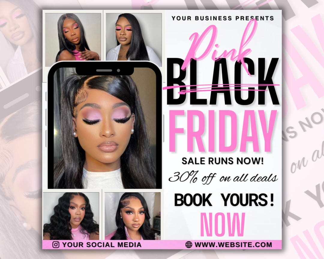 Pink Friday Flyer, Black Friday Flyer, Black Friday Sale Flyer, Black ...