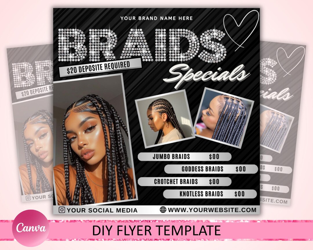Braids Flyer, Braids Special Flyer, Braids Pricelist Flyer, Braid ...