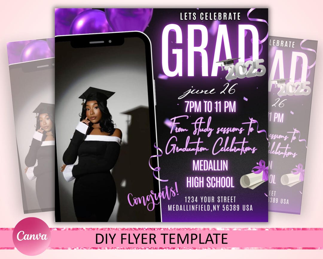 Graduation Party Flyer, Grad Party, Graduation Flyer, Grad Bash ...