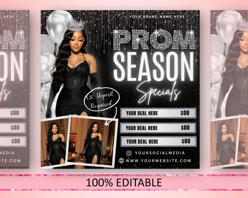 Prom Booking Flyer, Prom Szn Special Flyer, Prom Season Special Deal ...
