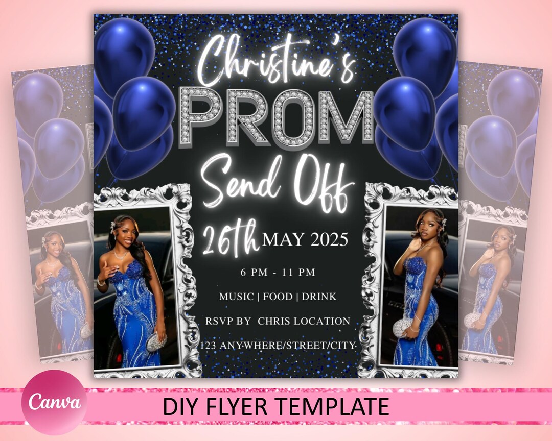 Prom Send off Flyer Template, Editable Canva Design - Etsy