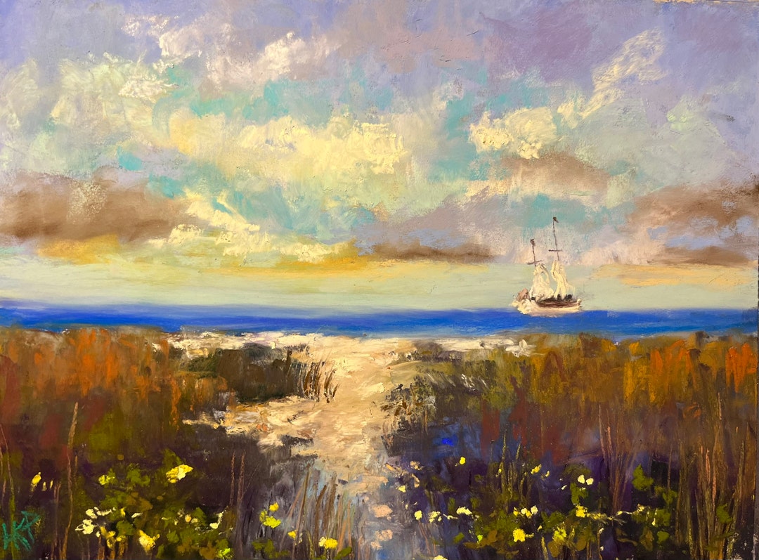 Sailing Original Seascape Soft Pastel Painting - Etsy