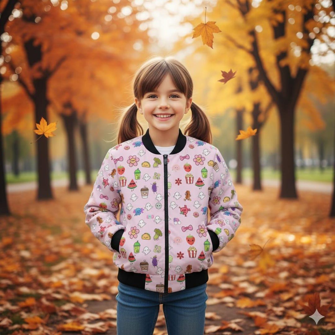 Kawaii Ghost Taco Bomber Jacket: Funky Kids Streetwear - Etsy
