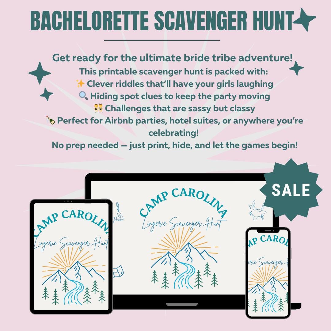 Camp Bach Bachelorette Scavenger Hunt – Printable Editable Game With ...