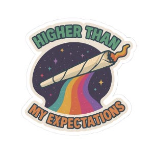 Higher Than My Expectations | Colorful Psychedelic Stickers for Laptop ...