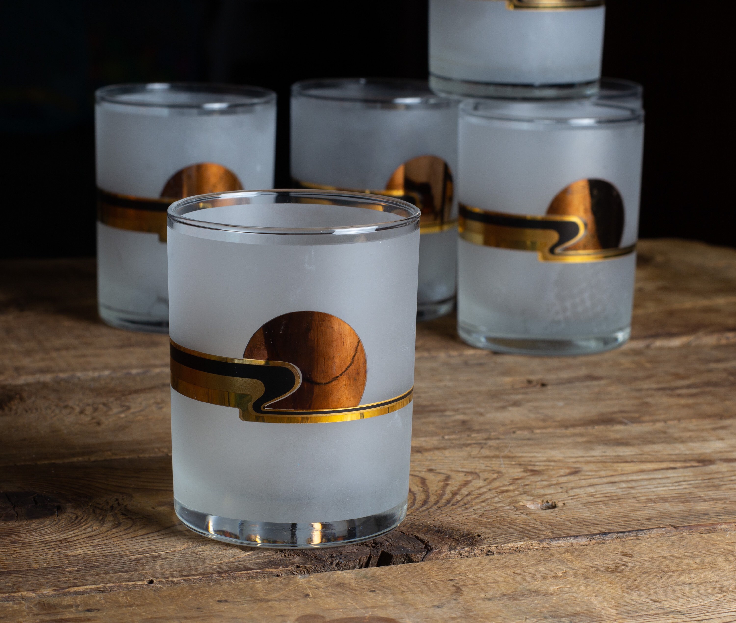 Vintage Culver Glassware Set of 8 Sunset 22k Gold Tumblers - Etsy