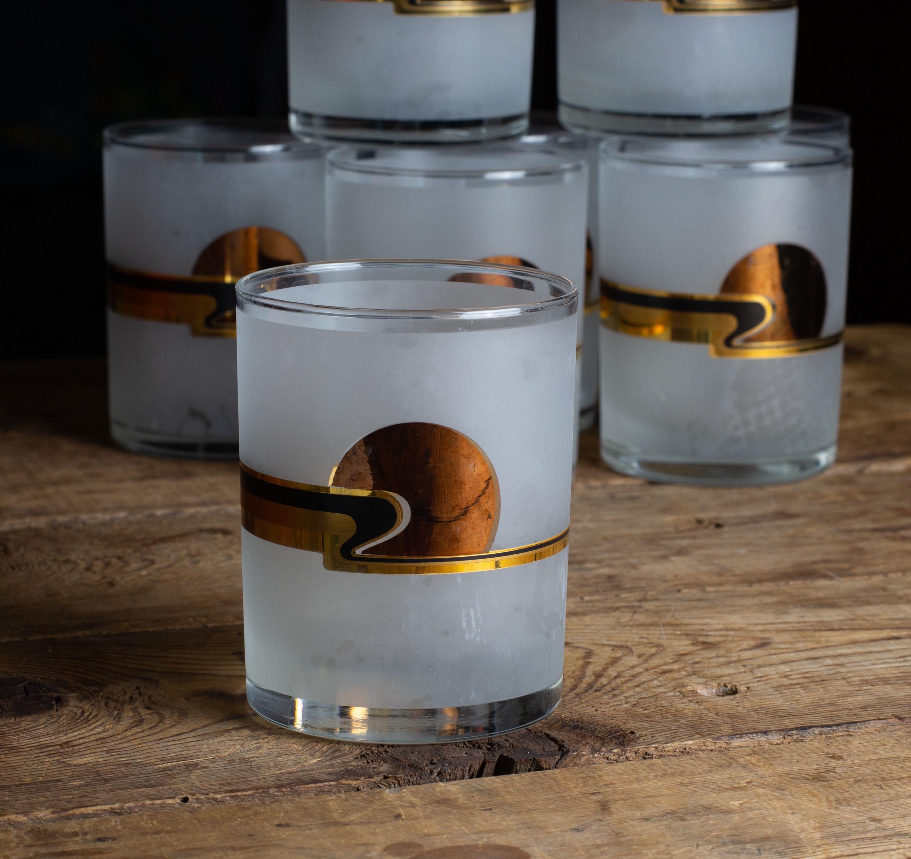 Vintage Culver Glassware Set of 8 Sunset 22k Gold Tumblers - Etsy