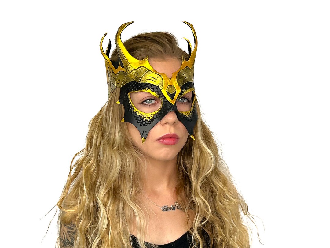Dragon Crown Eye Mask Handmade Genuine Leather Masquerade - Etsy