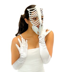 Skeleton Handmade Genuine Leather Mask in White - Etsy