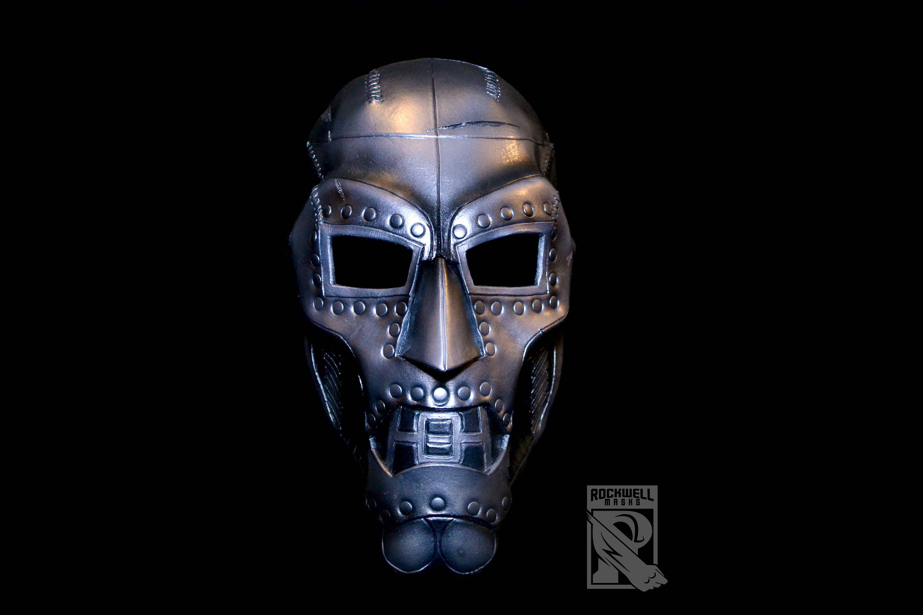 Genuine Leather Mask Weathered Steel Paint Handmade Full | Etsy