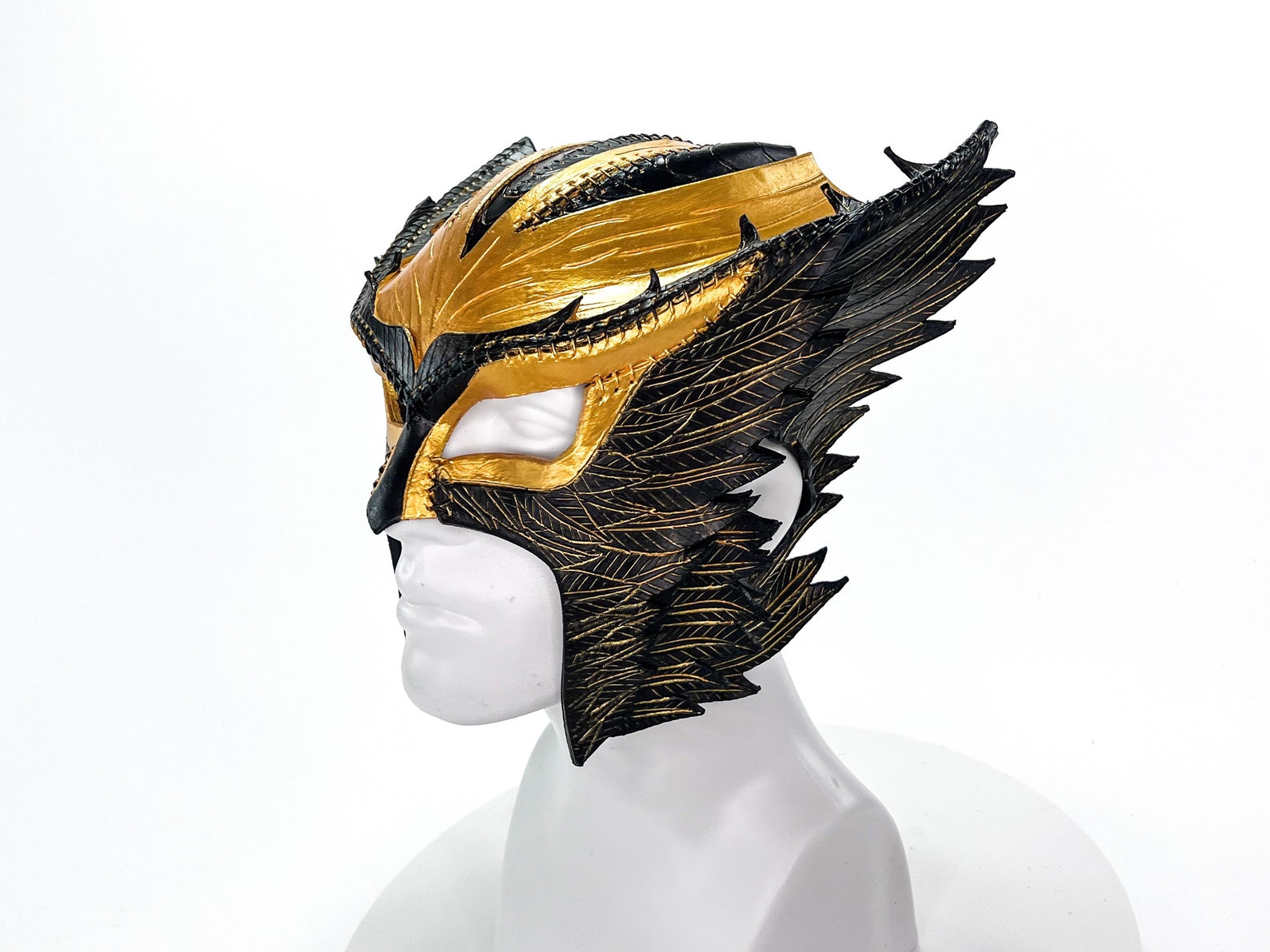 Winged Helmet Genuine Leather Mask - Etsy