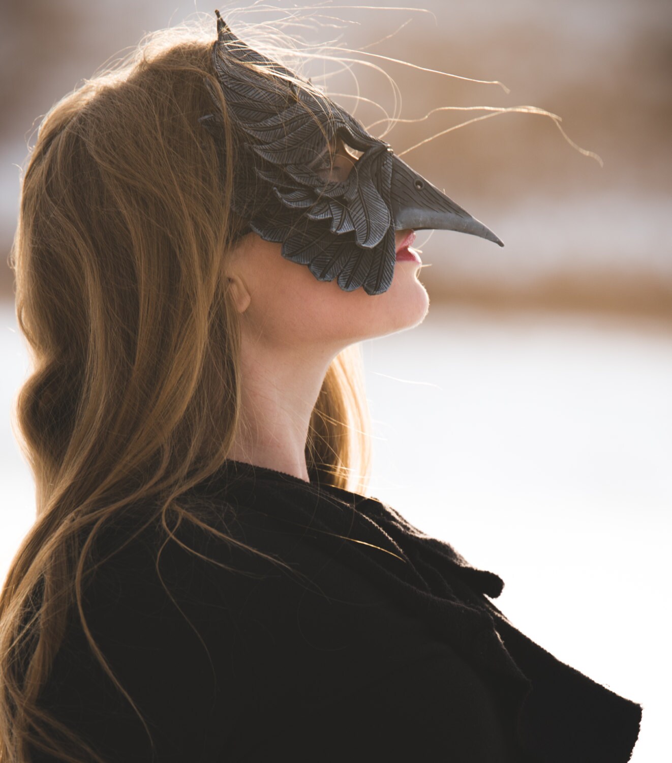 Black Raven Handmade Genuine Leather Mask - Etsy
