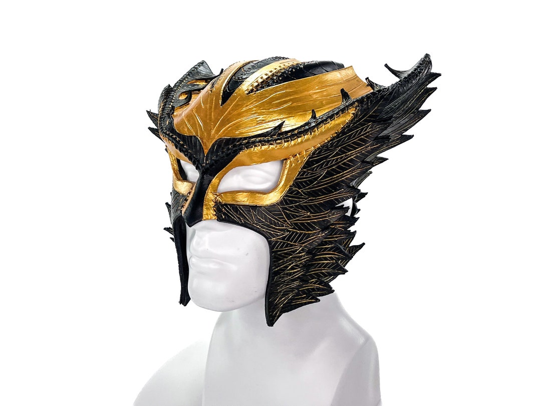 Winged Helmet Genuine Leather Mask - Etsy