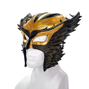 Winged Helmet Genuine Leather Mask - Etsy