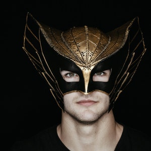 Winged Helmet Genuine Leather Mask - Etsy