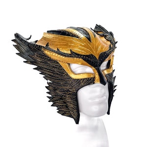 Winged Helmet Genuine Leather Mask - Etsy