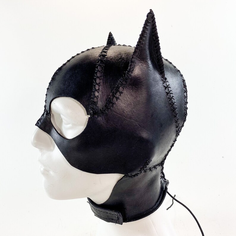 Handcrafted Genuine Leather Catwoman Coif Mask - Etsy