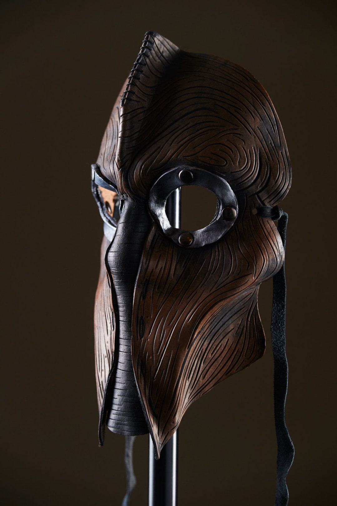 Steampunk Handmade Genuine Leather Mask in Brown for Masquerades ...