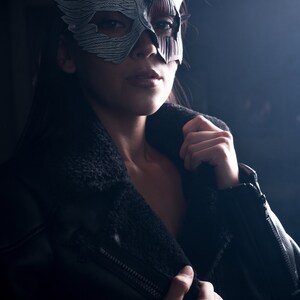 Angel Devil Handmade Genuine Leather Mask in Red and White for ...