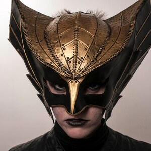 Winged Helmet Genuine Leather Mask | Etsy