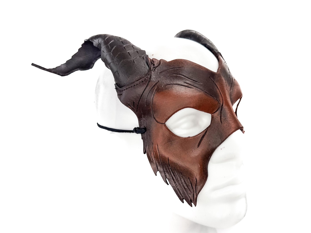 Demented Beast of the Opera - Handmade Genuine Leather Mask With Horns ...