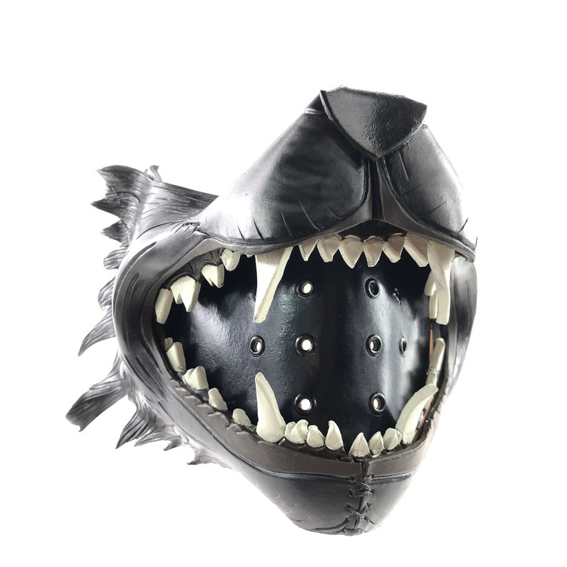 Black Wolf Handmade Genuine Leather Riding Mouth Mask - Etsy