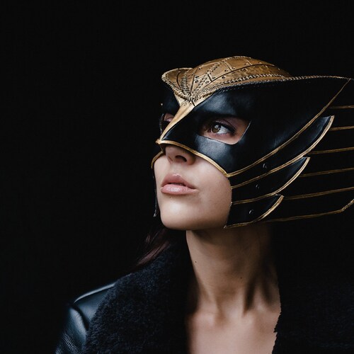 Winged Helmet Genuine Leather Mask - Etsy