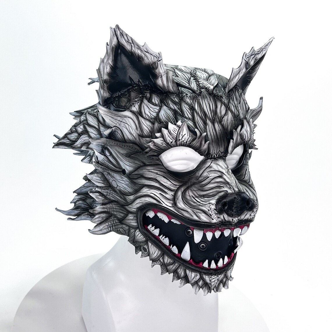 The Grey Lycan Handmade Genuine Leather Helmet Mask - Etsy