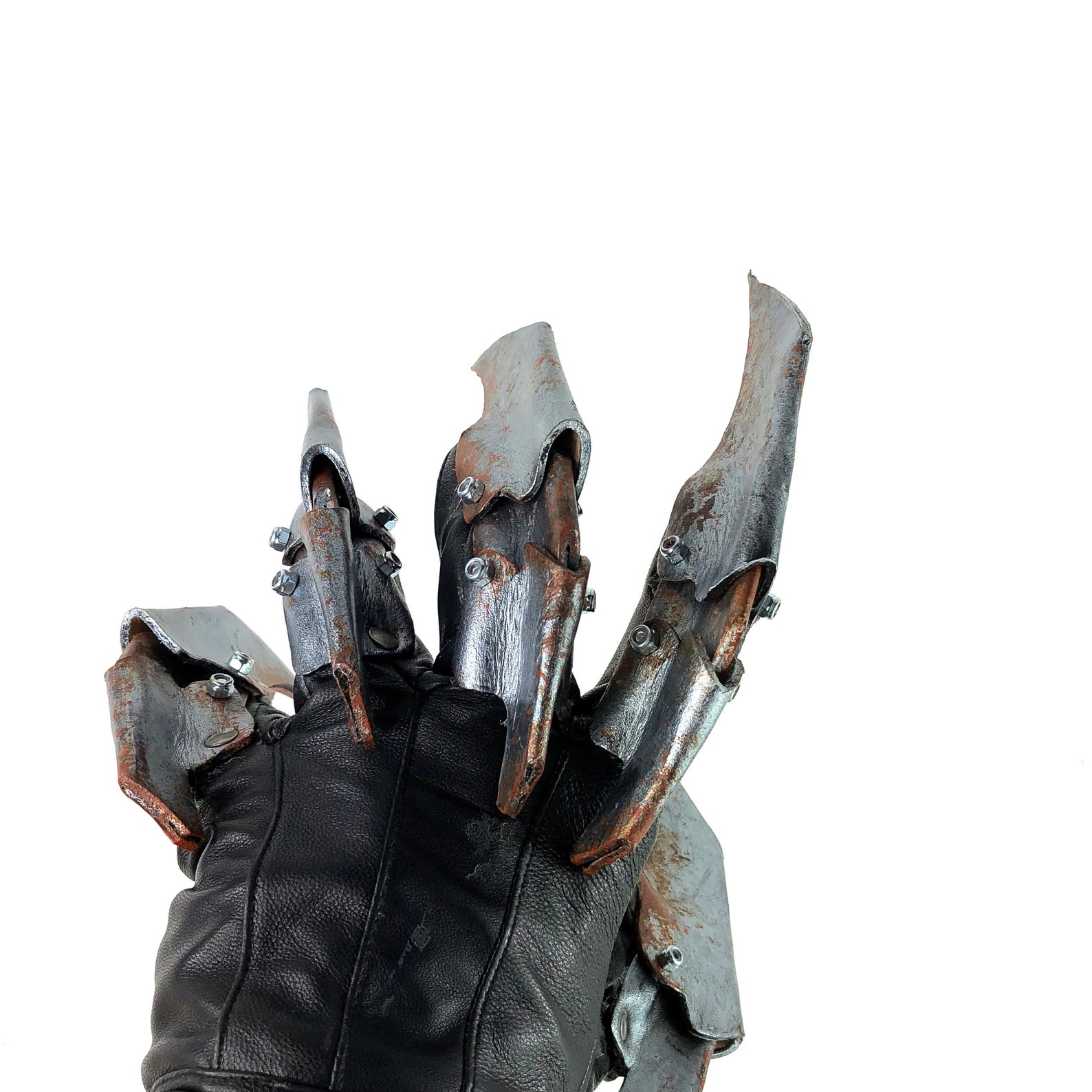 One Set of Two Handcrafted Genuine Leather Gloves With Claws in Rusted ...