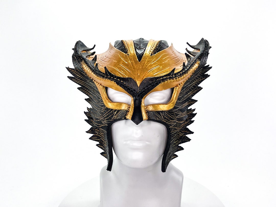 Winged Helmet Genuine Leather Mask - Etsy
