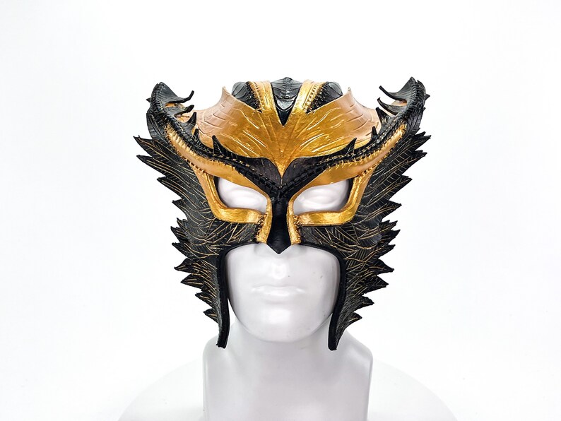 Winged Helmet Genuine Leather Mask - Etsy
