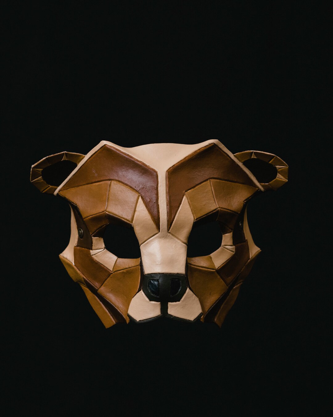 Geometric Grizzly Bear Leather Mask - Etsy