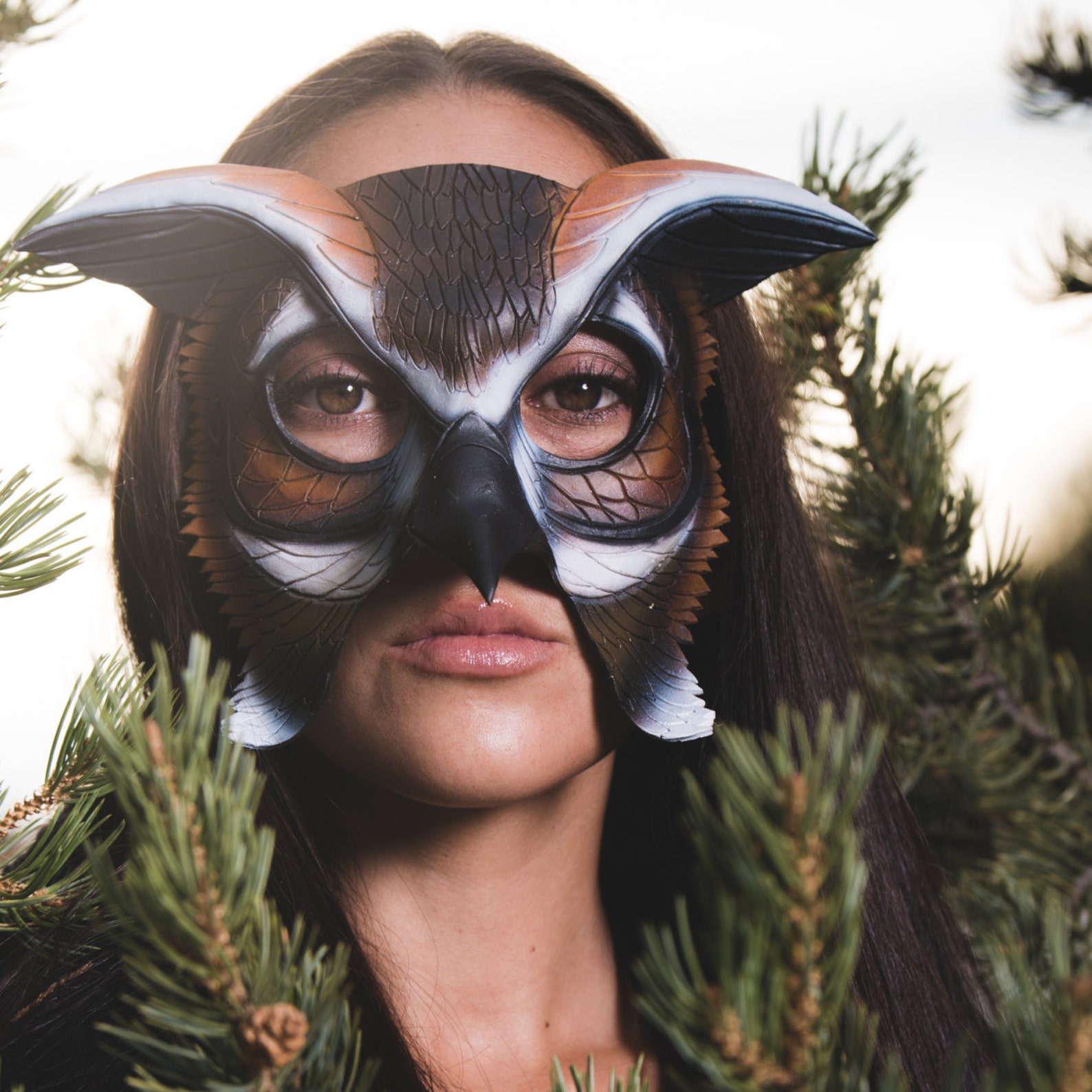 Horned Owl Handmade Genuine Leather Mask - Etsy