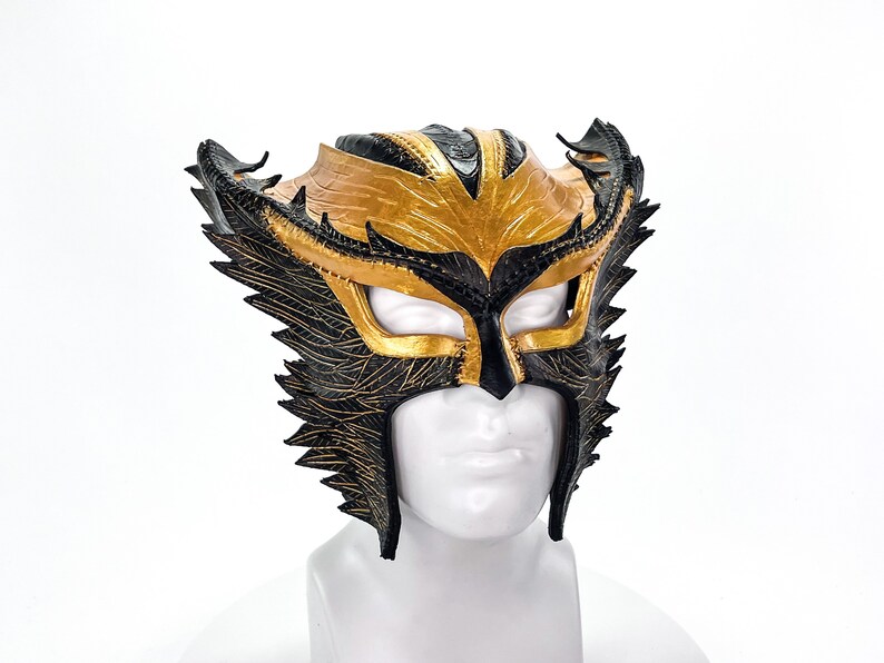 Winged Helmet Genuine Leather Mask - Etsy