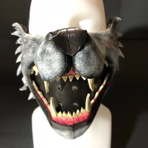 Black Wolf Handmade Genuine Leather Riding Mouth Mask - Etsy