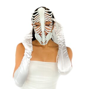 Skeleton Handmade Genuine Leather Mask in White - Etsy