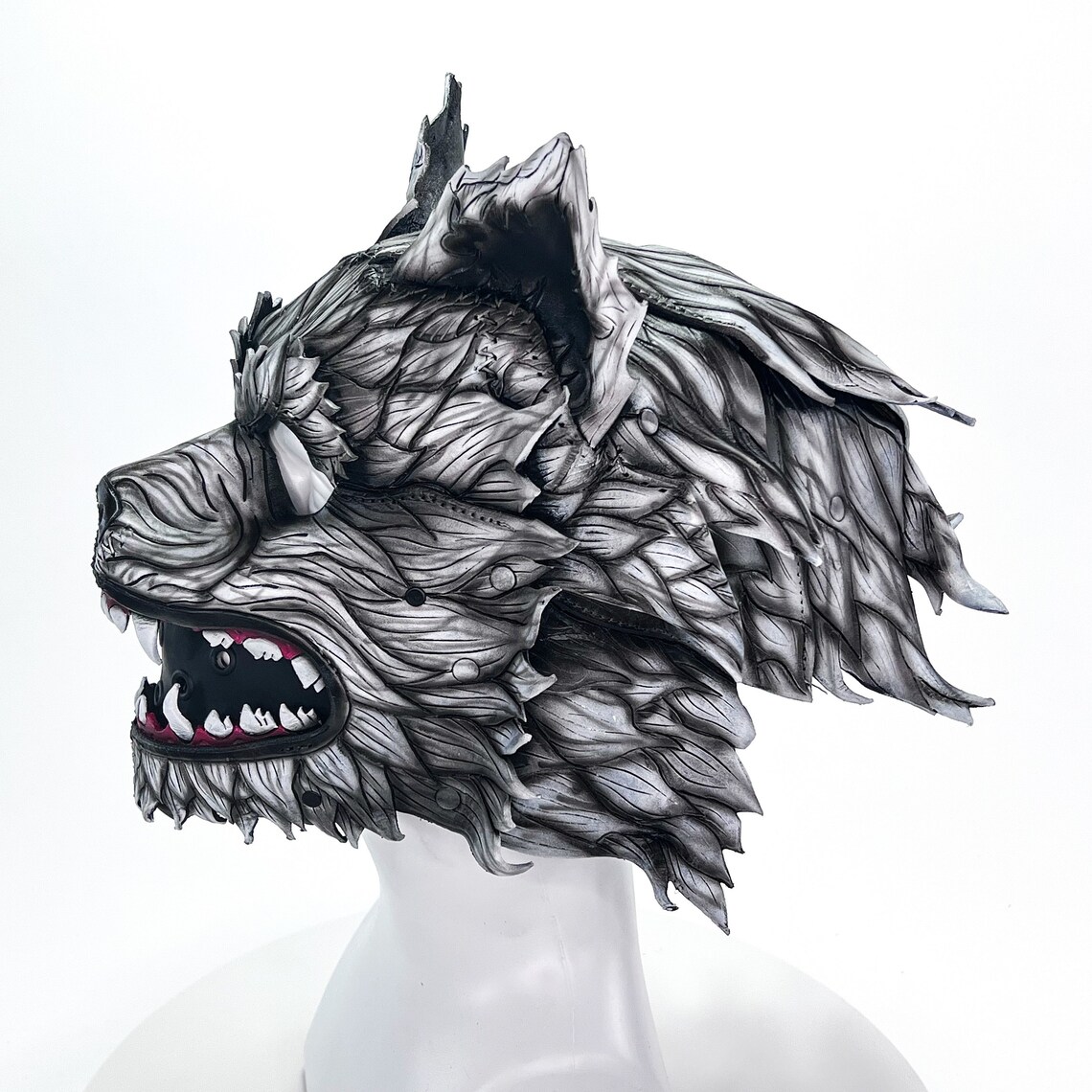 The Grey Lycan Handmade Genuine Leather Helmet Mask - Etsy