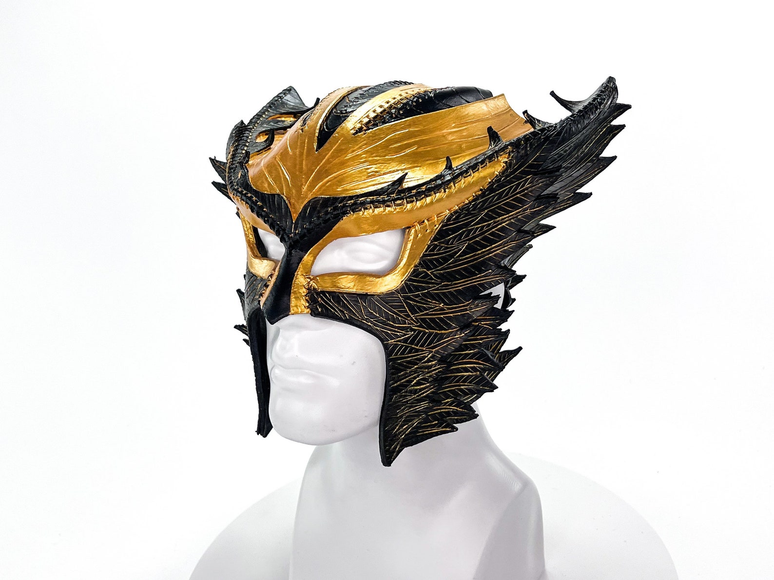 Winged Helmet Genuine Leather Mask - Etsy